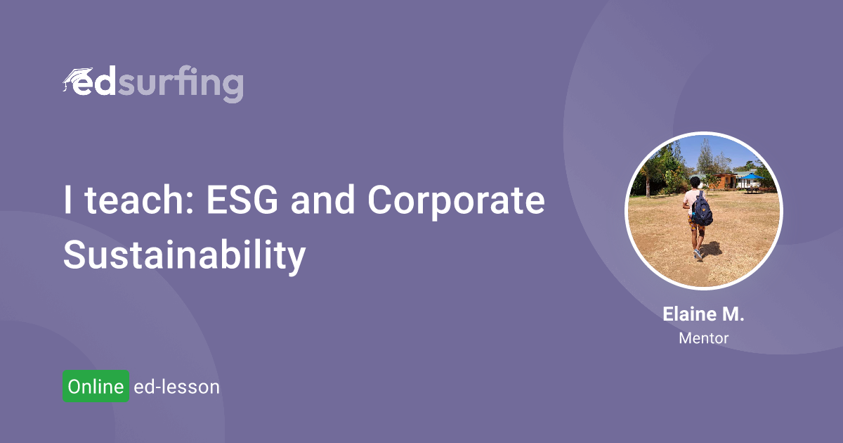 I teach: ESG and Corporate Sustainability - edsurfing