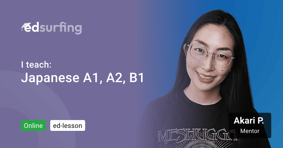 Lär dig Japanese A1, A2, B1 med Akari P. - edsurfing
